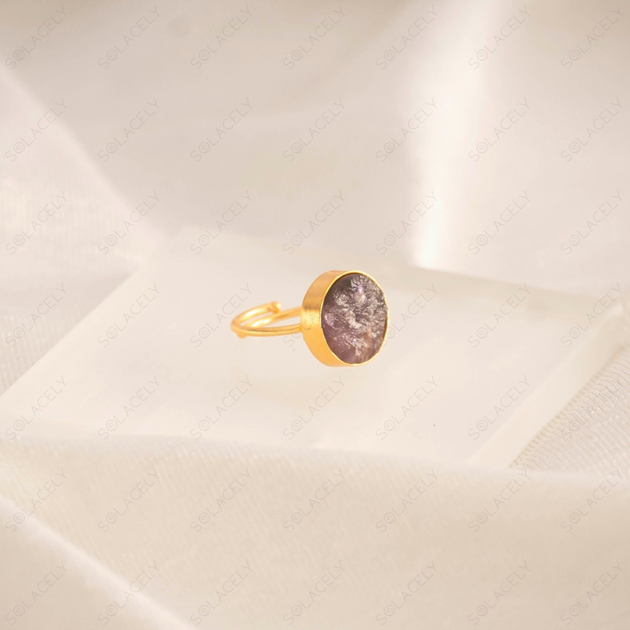 Raw Amethyst Ring - For Serenity & Spiritual Growth – Solacely