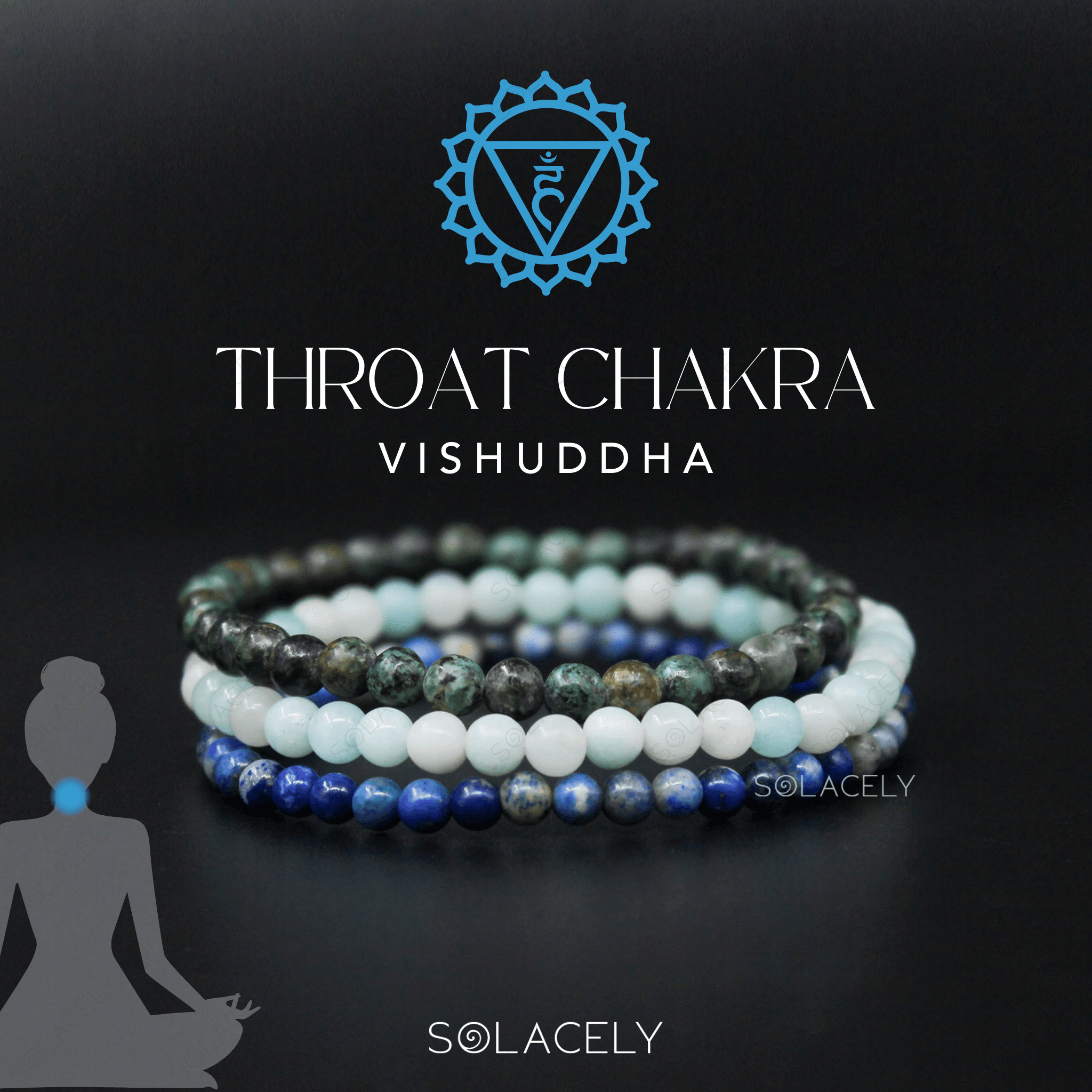 Throat Chakra Stackable Bracelet Set