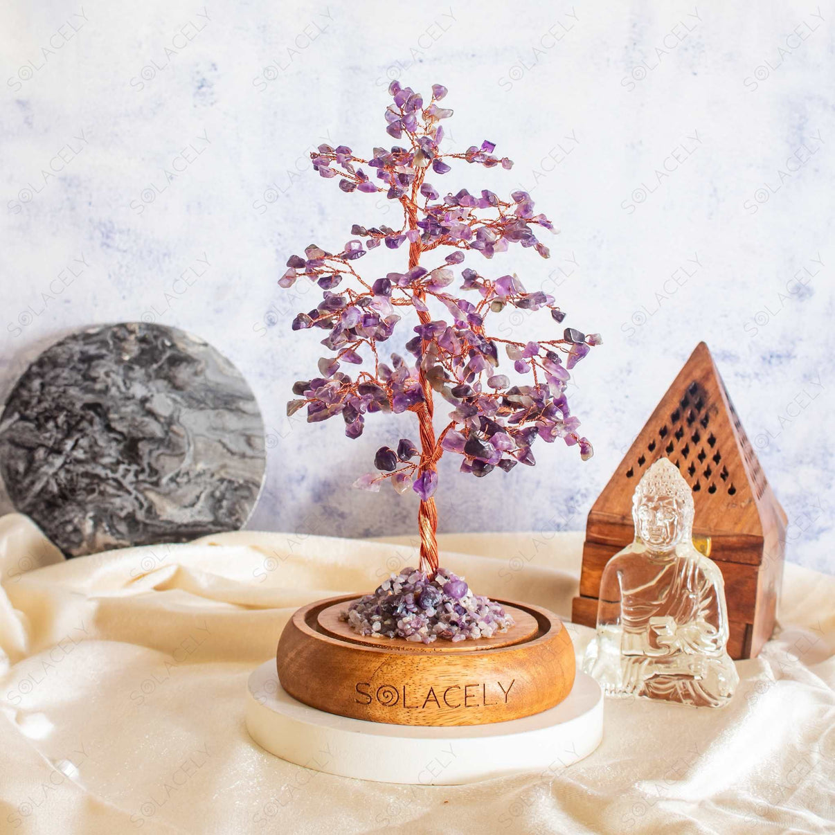 Amethyst Crystal Tree With Glass Jar - Ideal for Gifting