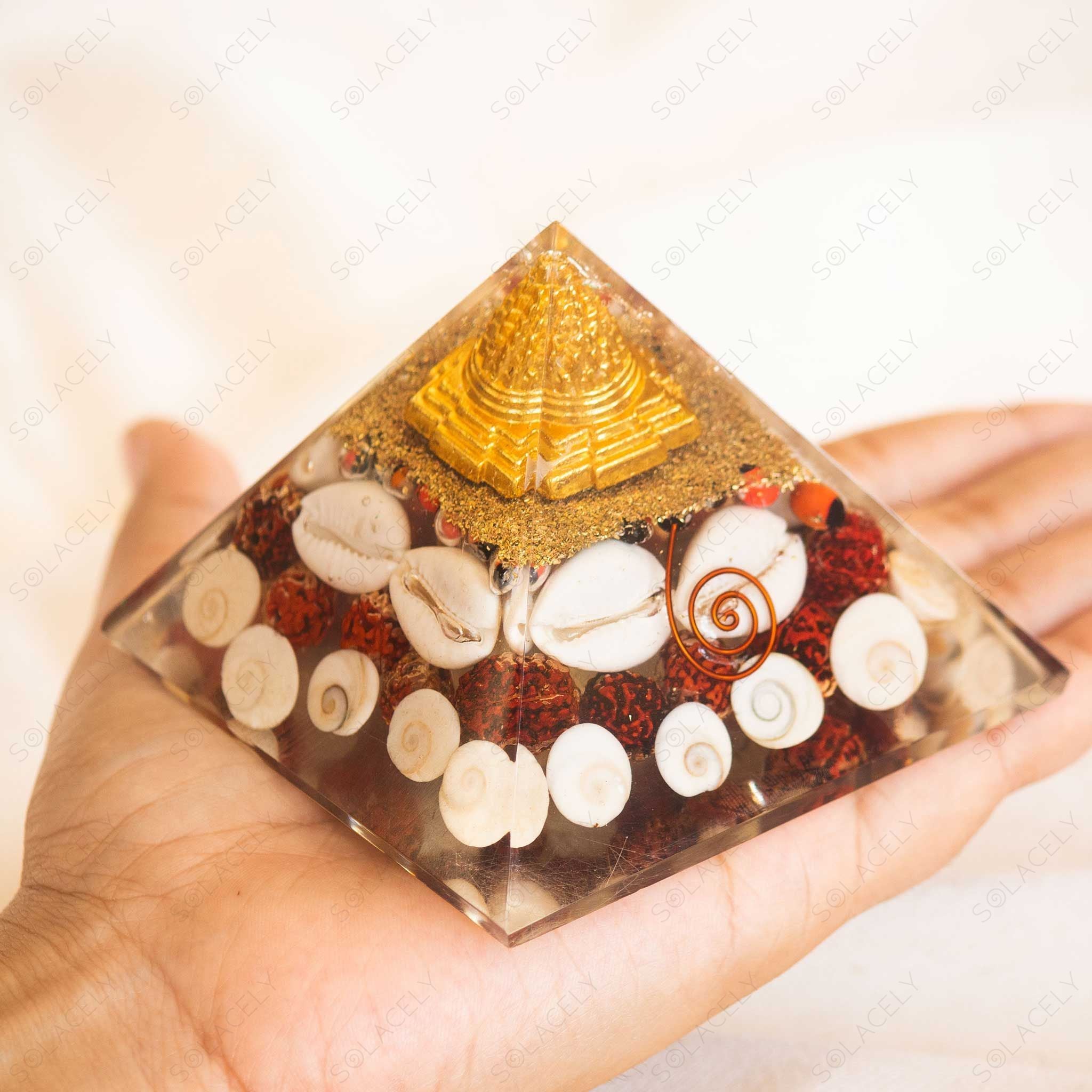 Laxmi Pyramid - Shree Yantra Gomti Chakra Orgone Pyramid – Solacely