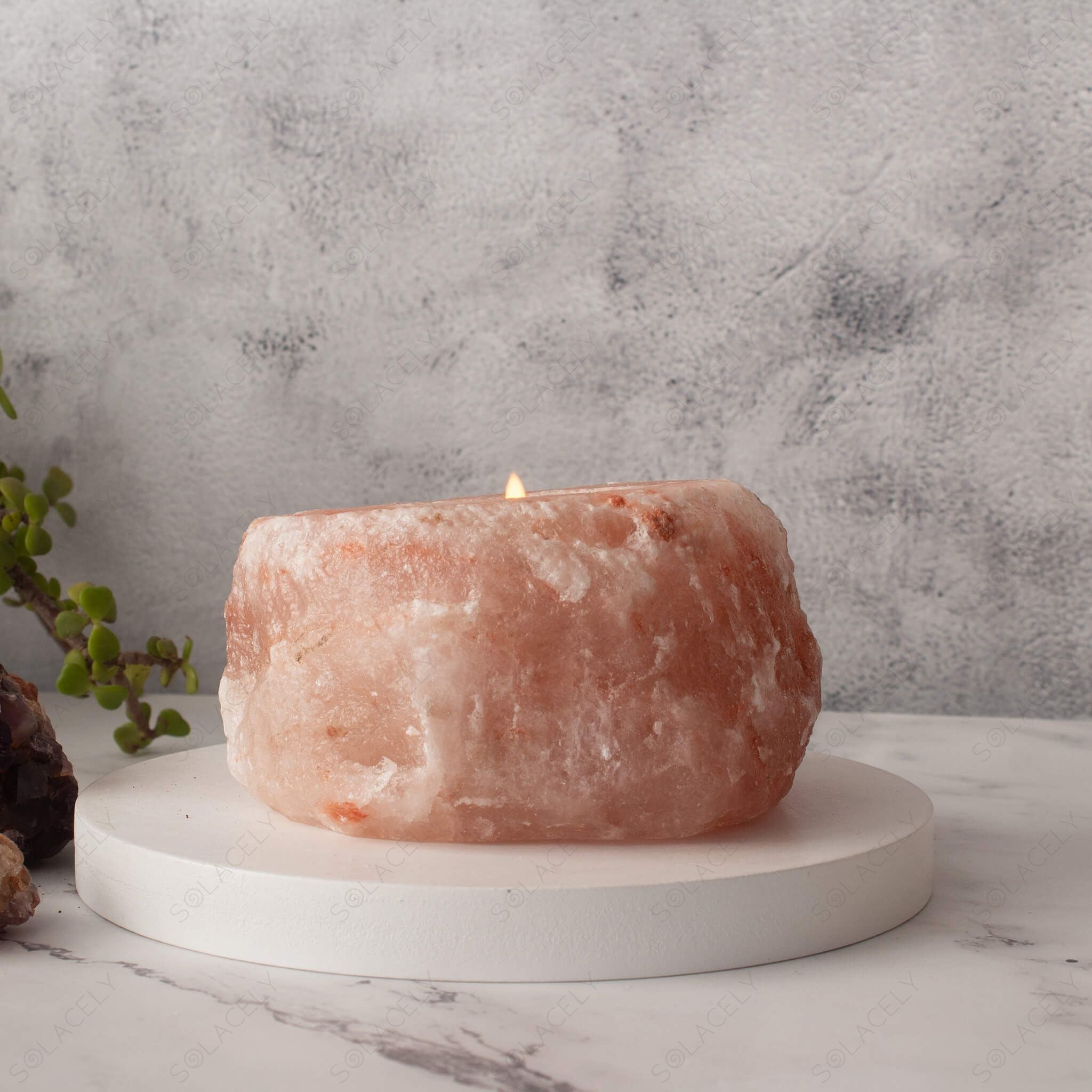 Natural Himalayan Salt Candle Holder - Solacely