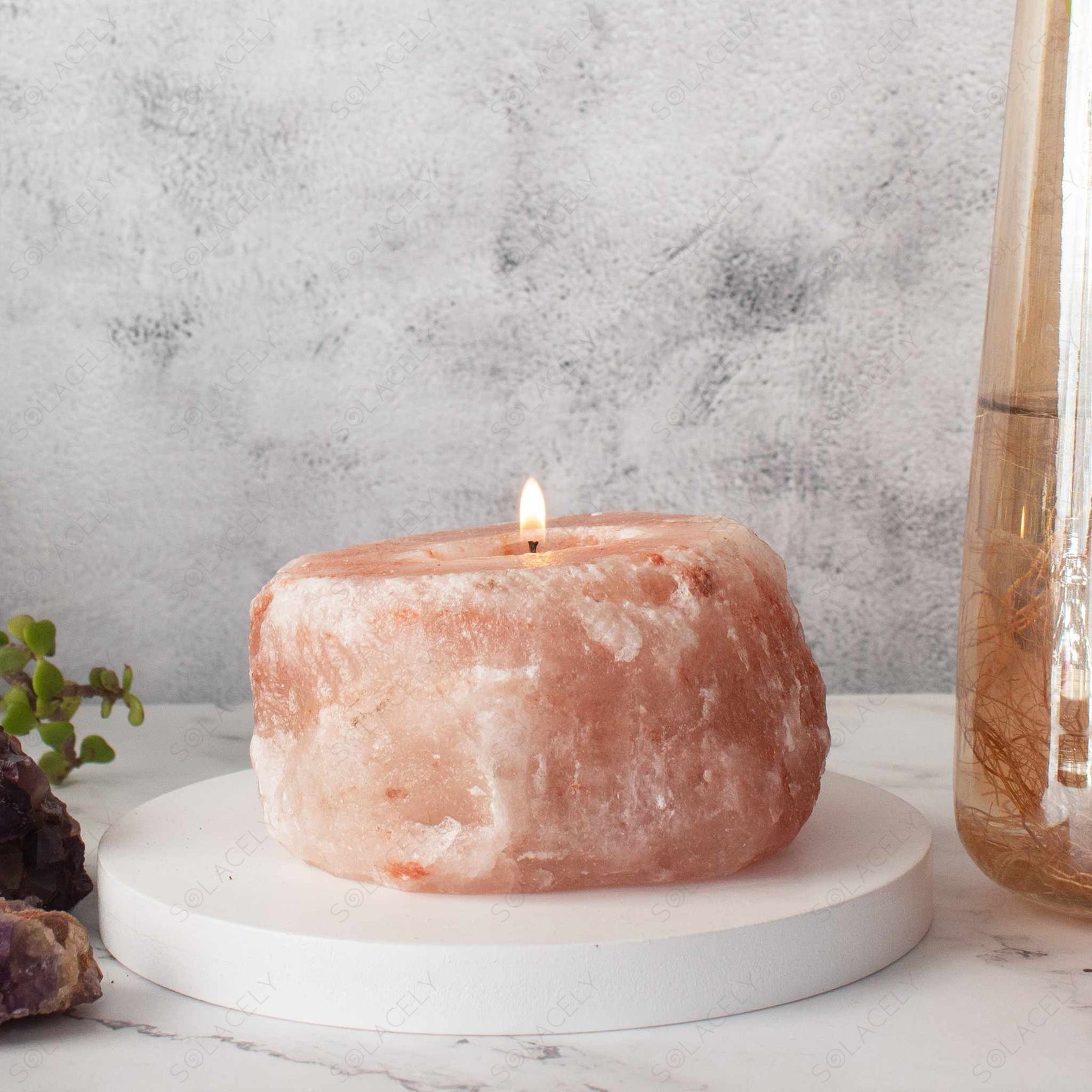 Natural Himalayan Salt Candle Holder - Solacely